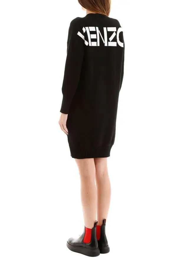 Kenzo Long-sleeved Knitted Dress