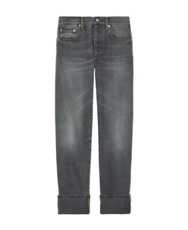 Gucci Retro Square G Washed Denim Pants