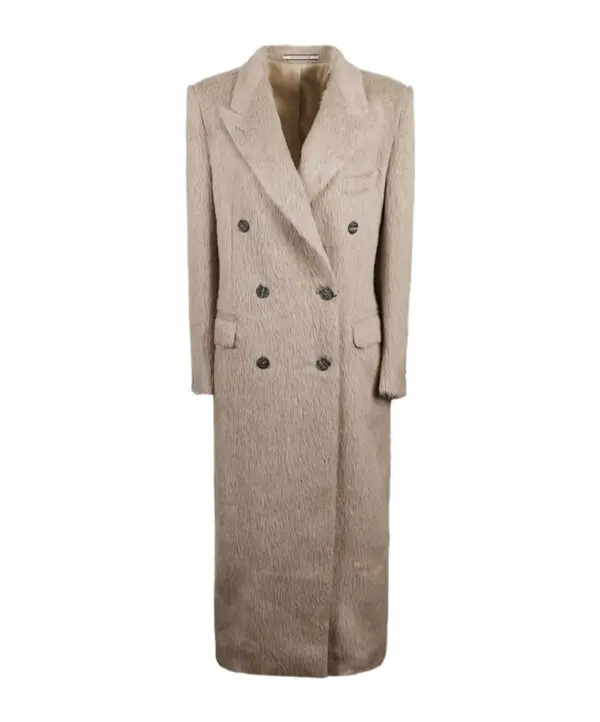 Tagliatore Double-breasted Alpaca Wool Tailored Coat - Beige