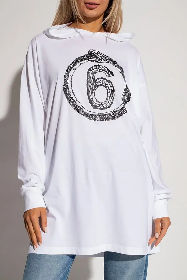 MAISON MARGIELA Oversized Logo-print Hooded Dress
