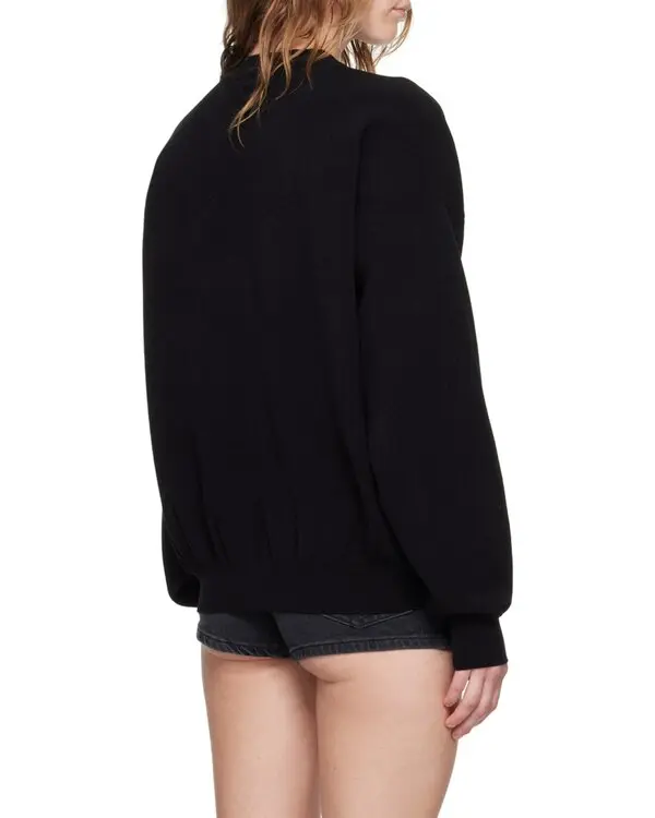 Alexander Wang Logo Detailed Crewneck Knitted Pullover - Black