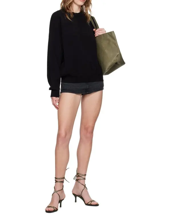 Alexander Wang Logo Detailed Crewneck Knitted Pullover - Black