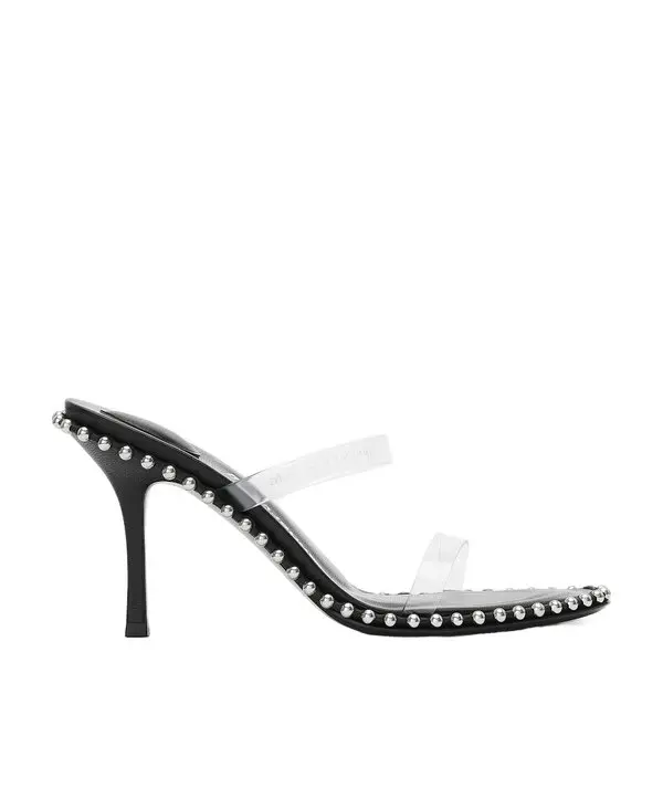 Alexander Wang Nova Open Toe High Heel Sandals With Logo Detailing - Black
