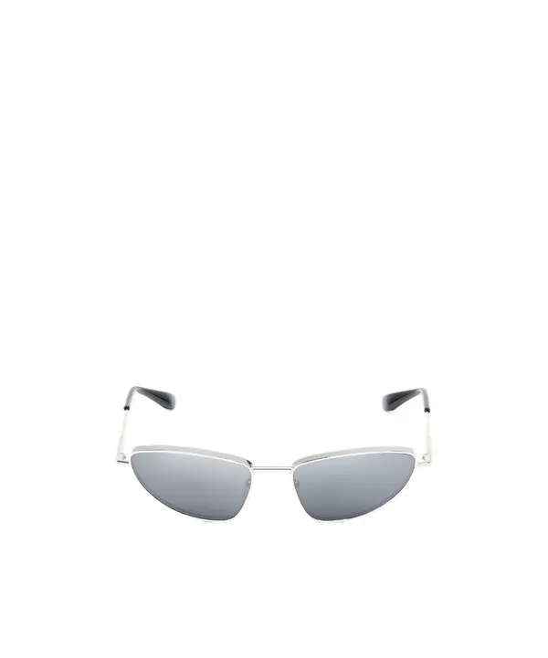 Alexander McQueen Metal T-bar Soft Cat-eye Sunglasses - Silver