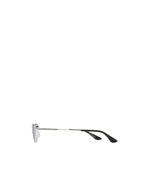 Alexander McQueen Metal T-bar Soft Cat-eye Sunglasses - Silver