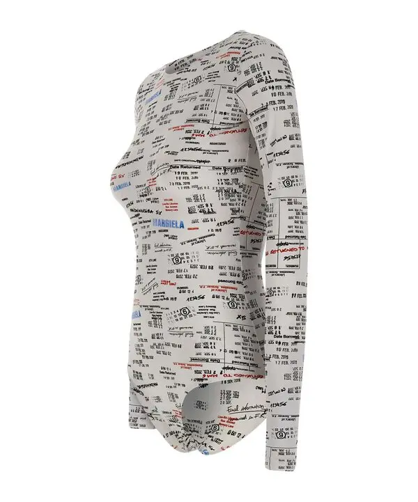MAISON MARGIELA Long Sleeve Printed Bodysuit