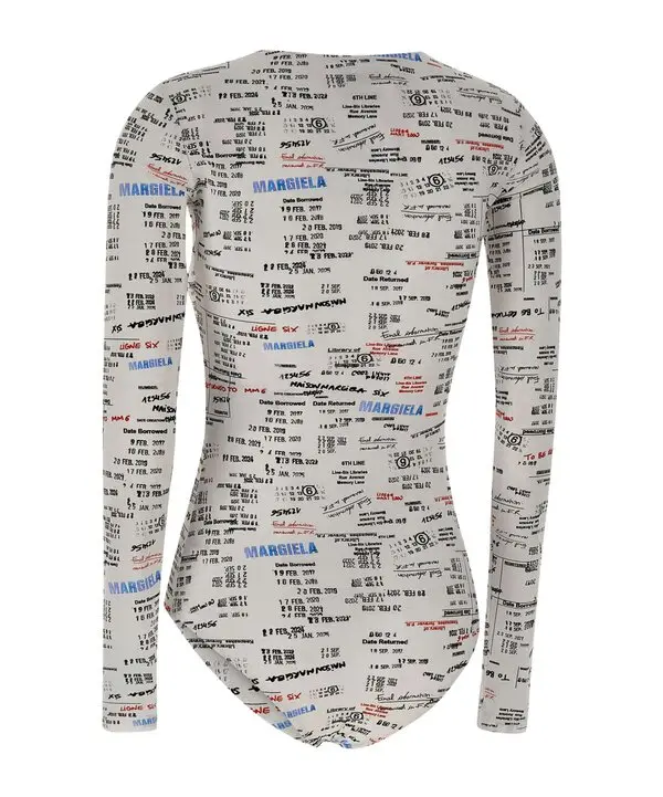 MAISON MARGIELA Long Sleeve Printed Bodysuit