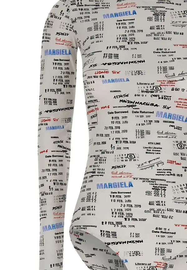 MAISON MARGIELA Long Sleeve Printed Bodysuit