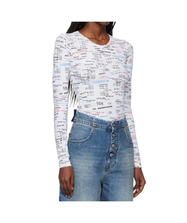 MAISON MARGIELA Long Sleeve Printed Bodysuit