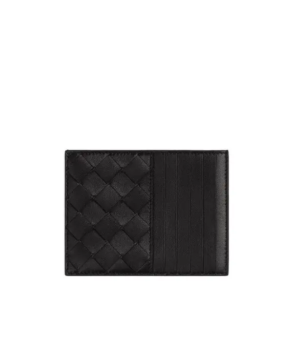 Bottega Veneta Card Case With Coin Purse - Black