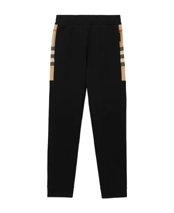 Burberry Check Detailed Jogging Pants - Black