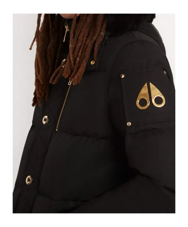Moose Knuckles 3q Padded Jacket With Logo Plaque - Black
