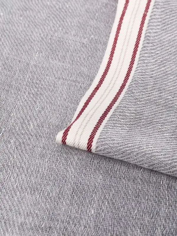 Brunello Cucinelli Striped Frayed Edge Border Scarf