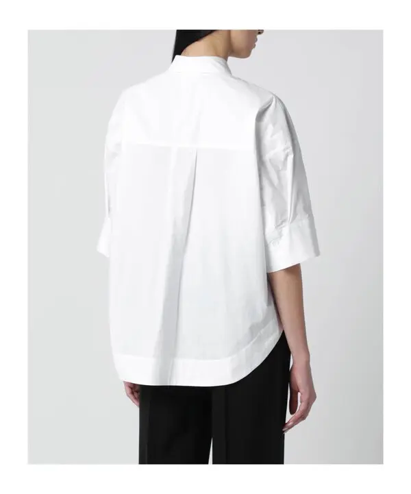P.a.r.o.s.h Cotton Shirt With Pleated Detail - White