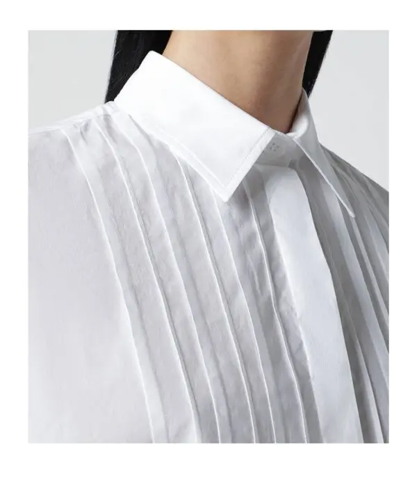 P.a.r.o.s.h Cotton Shirt With Pleated Detail - White