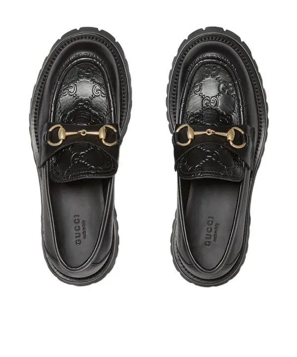 Gucci Lug Sole Horsebit Loafers