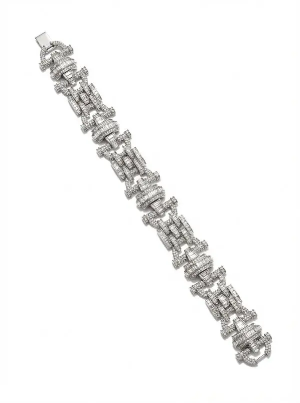 Gucci Crystal And Diamond Link Bracelet - Palladium Gold