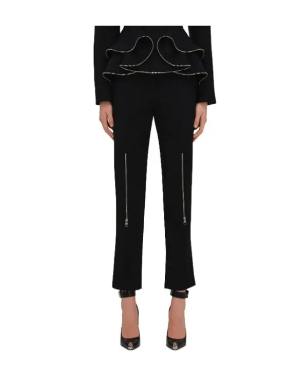 Alexander McQueen Zip-embellished Slim-cut Trousers