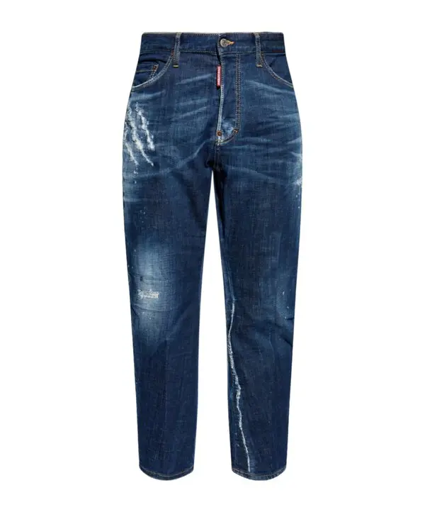 Dsquared2 Distressed Straight-leg Jeans - Blue