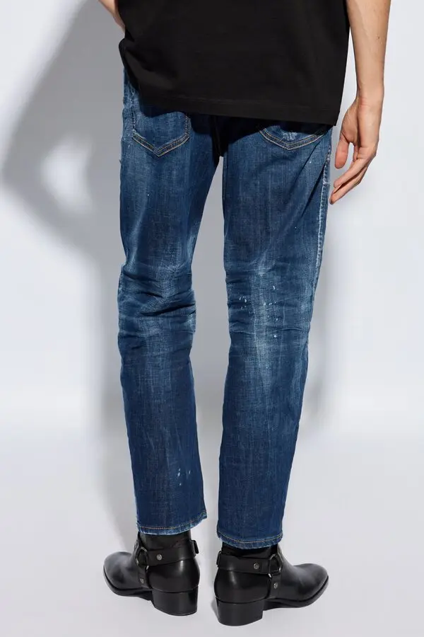Dsquared2 Distressed Straight-leg Jeans - Blue