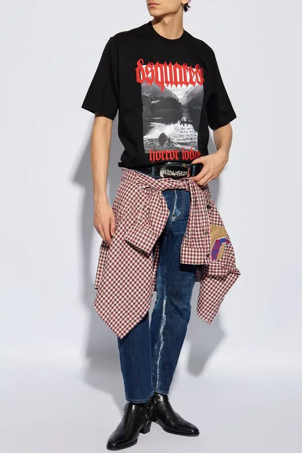 Dsquared2 Distressed Straight-leg Jeans - Blue