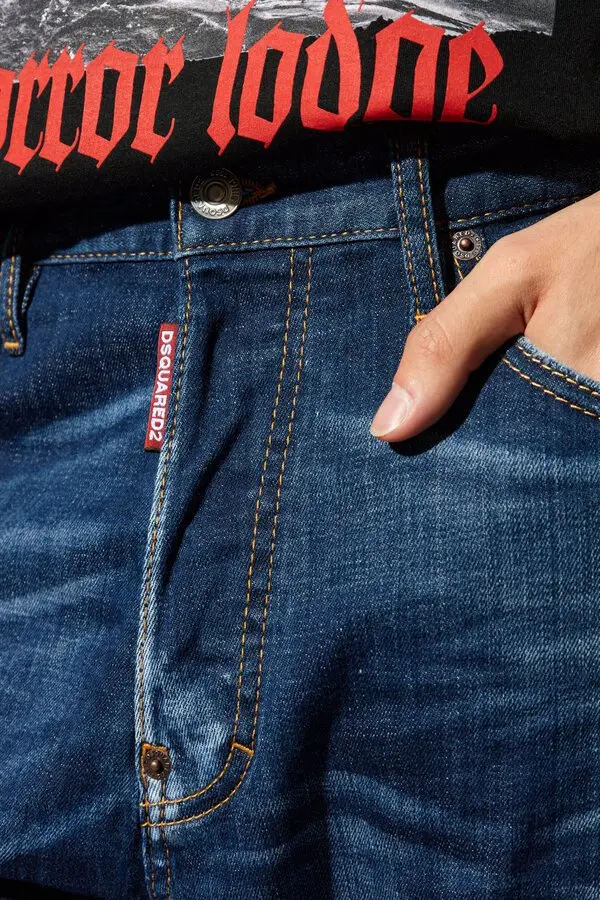 Dsquared2 Distressed Straight-leg Jeans - Blue