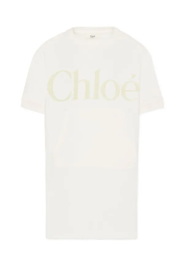 Chloé Short-sleeve Pouch Pocket Dress - White