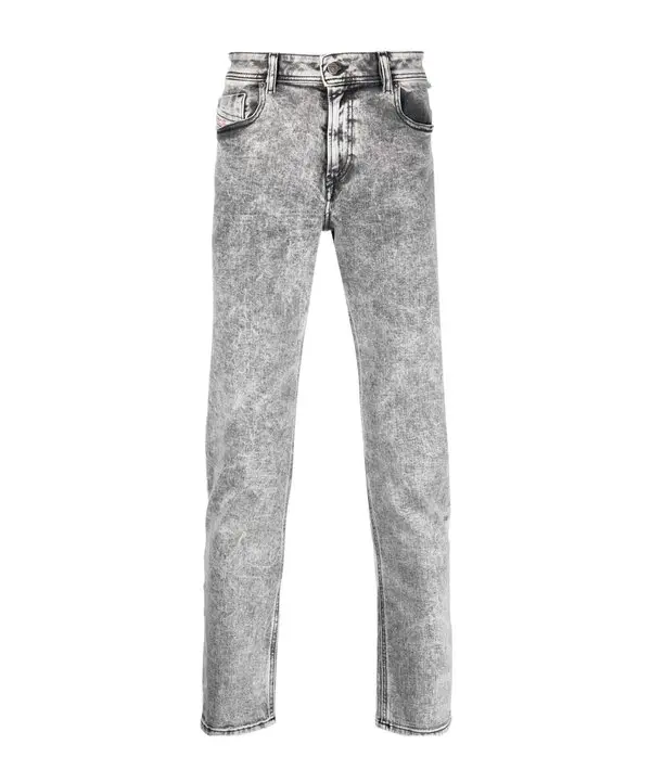 DIESEL® Marble-pattern Slim-fit Jeans - Gray