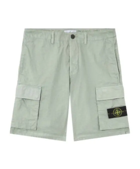 Stone Island Logo Patch Cargo Shorts - Sage
