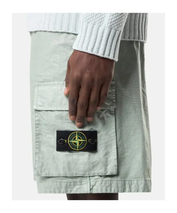 Stone Island Logo Patch Cargo Shorts - Sage