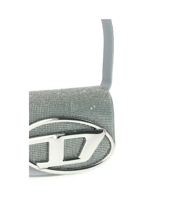 DIESEL® Embellished Logo Plaque Shoulder Bag - Gray