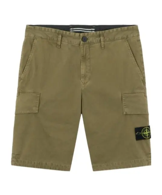 Stone Island Regular Fit Cargo Bermuda Shorts - Military Green