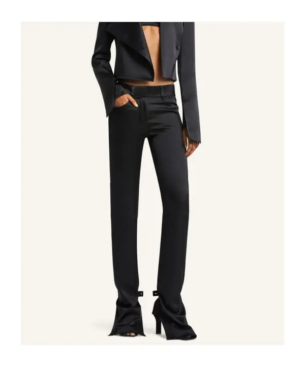 COURREGES Courrèges Satin Bootcut Pants With Adjustable Ankle Straps