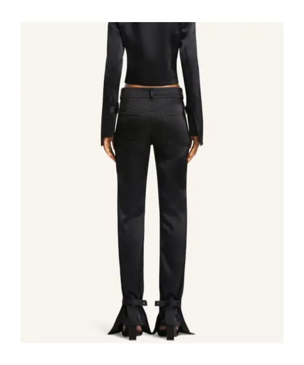 COURREGES Courrèges Satin Bootcut Pants With Adjustable Ankle Straps