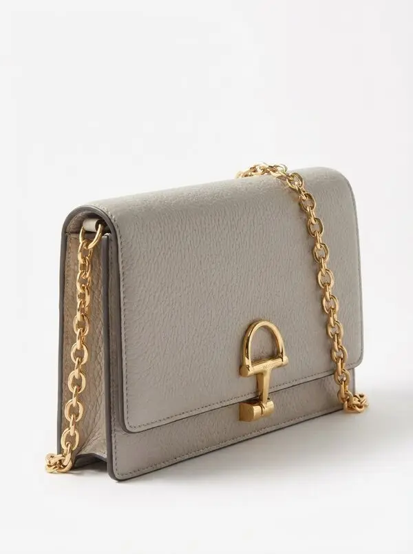 Gucci Half Horsebit Wallet On Chain - Light Gray