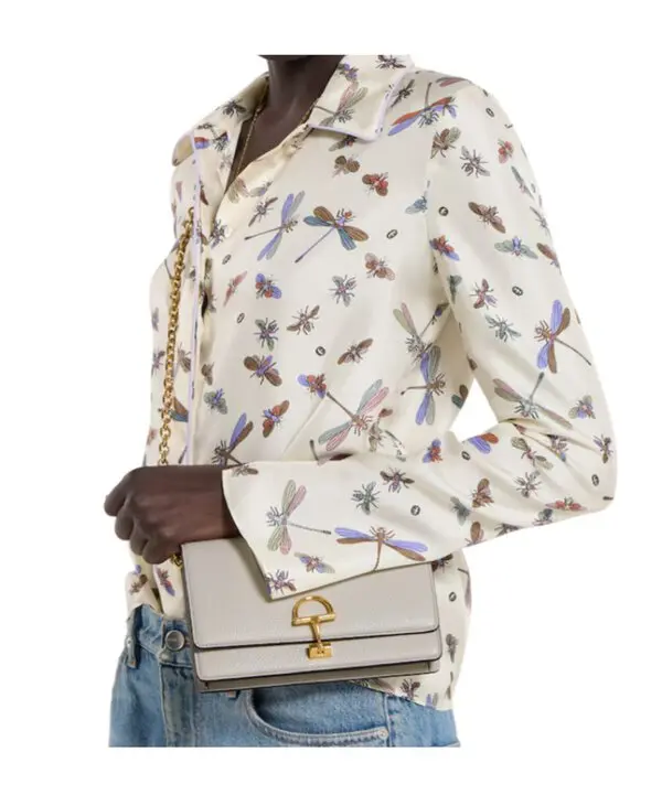 Gucci Half Horsebit Wallet On Chain - Light Gray