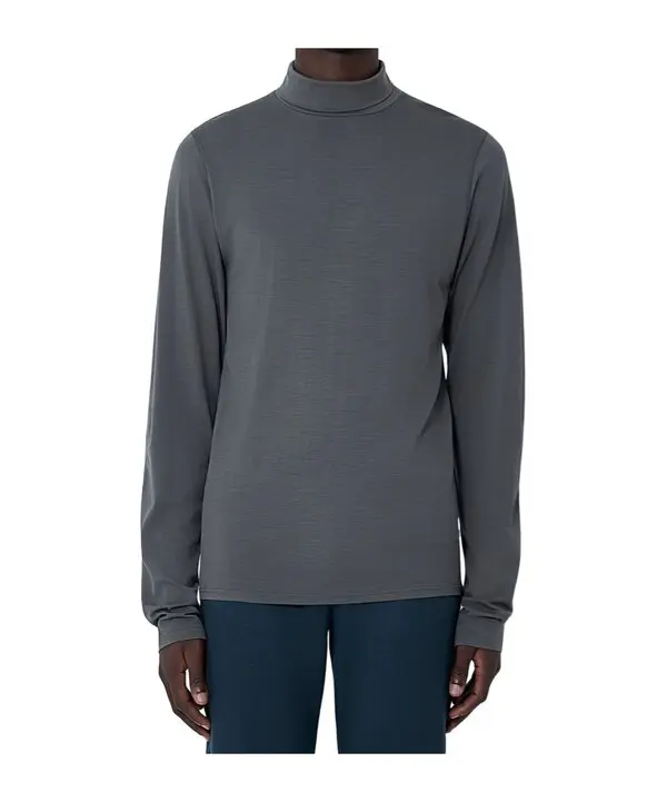 RIER Fine Jersey Turtleneck Long Sleeve Top - Gray