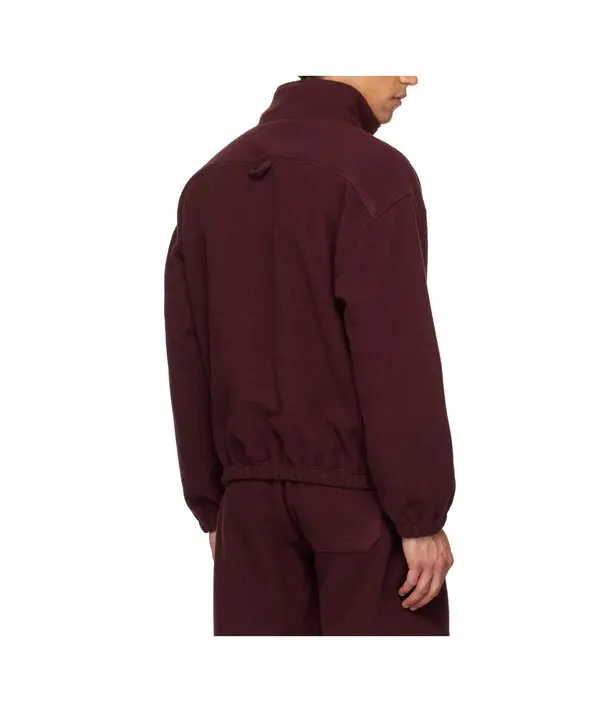 RIER Wool Fleece Sweatshirt With Zip Pocket - Wine Red