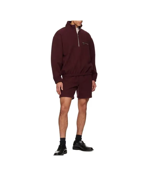 RIER Wool Fleece Sweatshirt With Zip Pocket - Wine Red