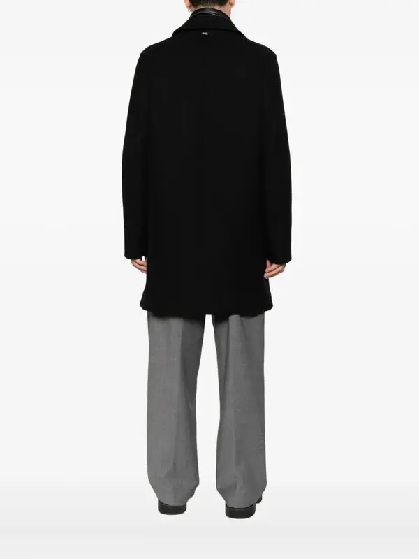Herno Button-fastening Wool-blend Coat - Black