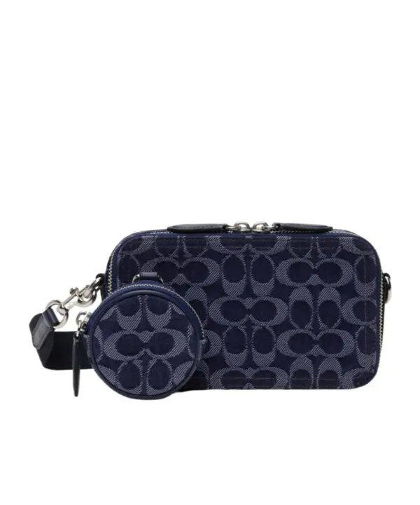 COACH Charter Slim Crossbody Bag With Jacquard Logo - Blue