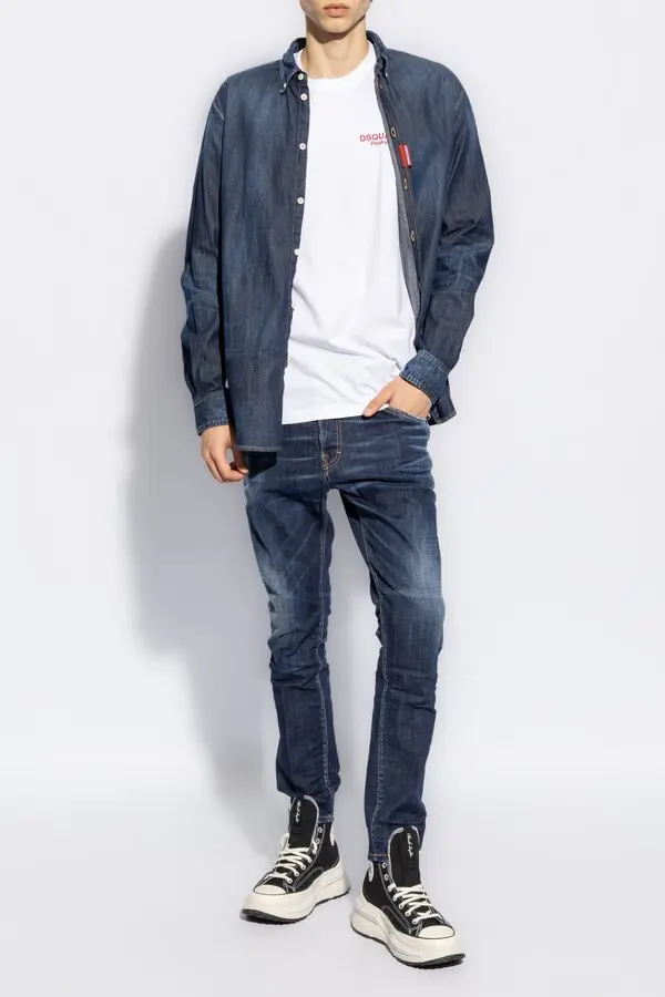 Dsquared2 Skater Distressed Jeans - Blue