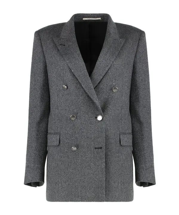 Tagliatore Jasmine Houndstooth Blazer - Grey