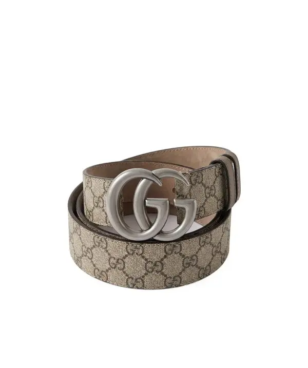 Gucci Color-blocking Logo Wide Belt - Gray