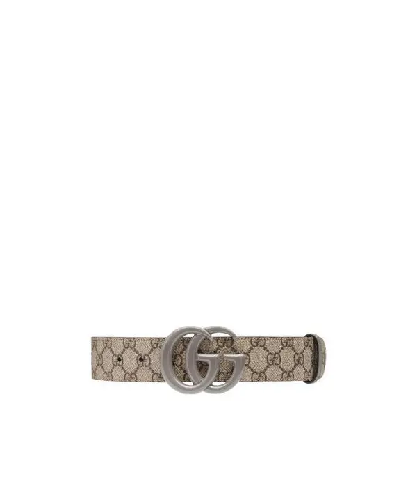 Gucci Color-blocking Logo Wide Belt - Gray