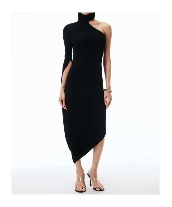 Alexander Wang One-shoulder Draped Midi Dress