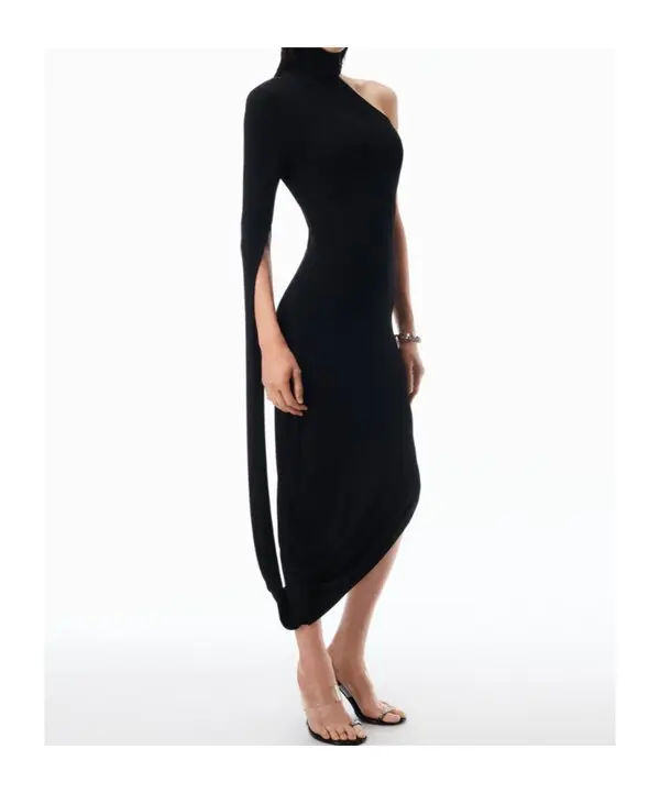 Alexander Wang One-shoulder Draped Midi Dress