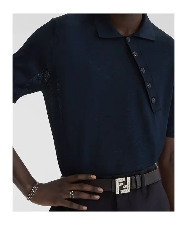 Fendi Ff Squared Reversible Belt - Black