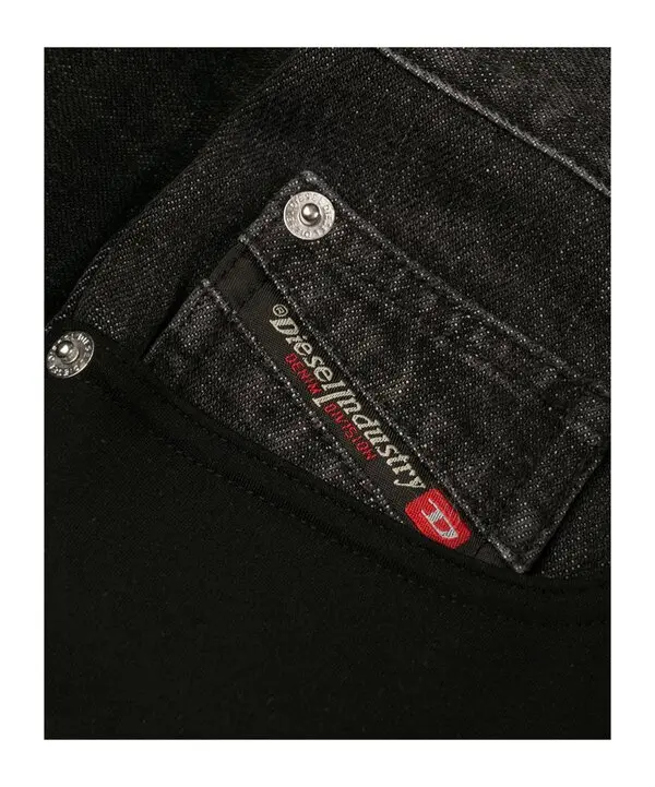 DIESEL® Contrast Waist Straight-leg Pants With Rear Logo Decal
