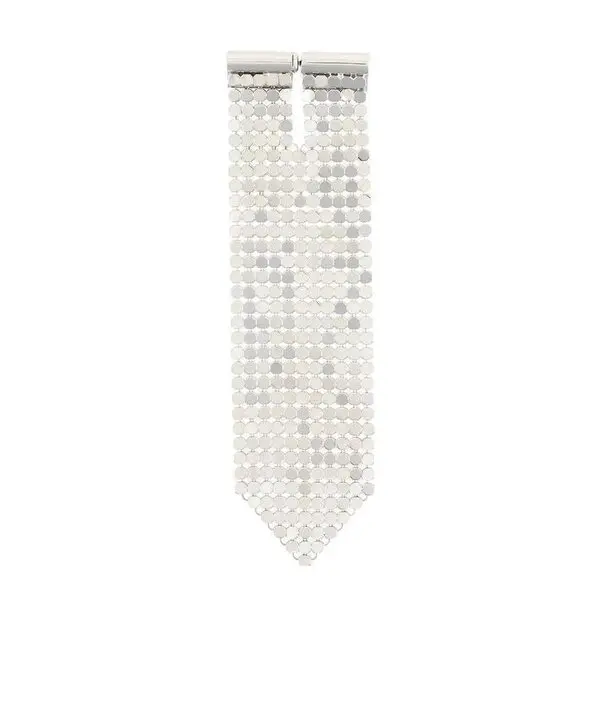 Rabanne Mesh Drop Single Earring - White